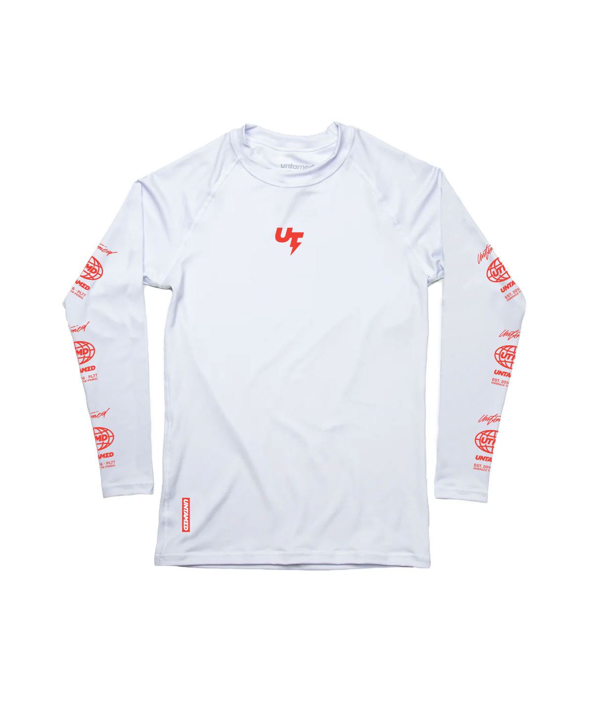 RASHGUARD LONG "GLOBE" WHITE – Untamed Brand